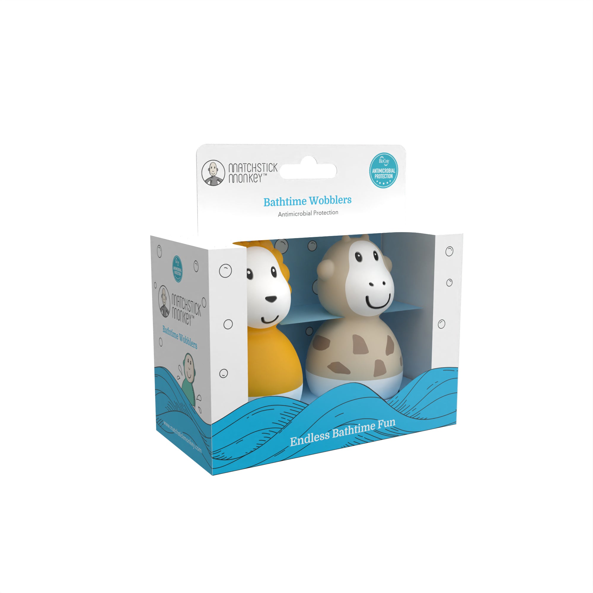 Bathtime Wobblers | Lion & Giraffe | Bath Toy Baby | Matchstick Monkey ...