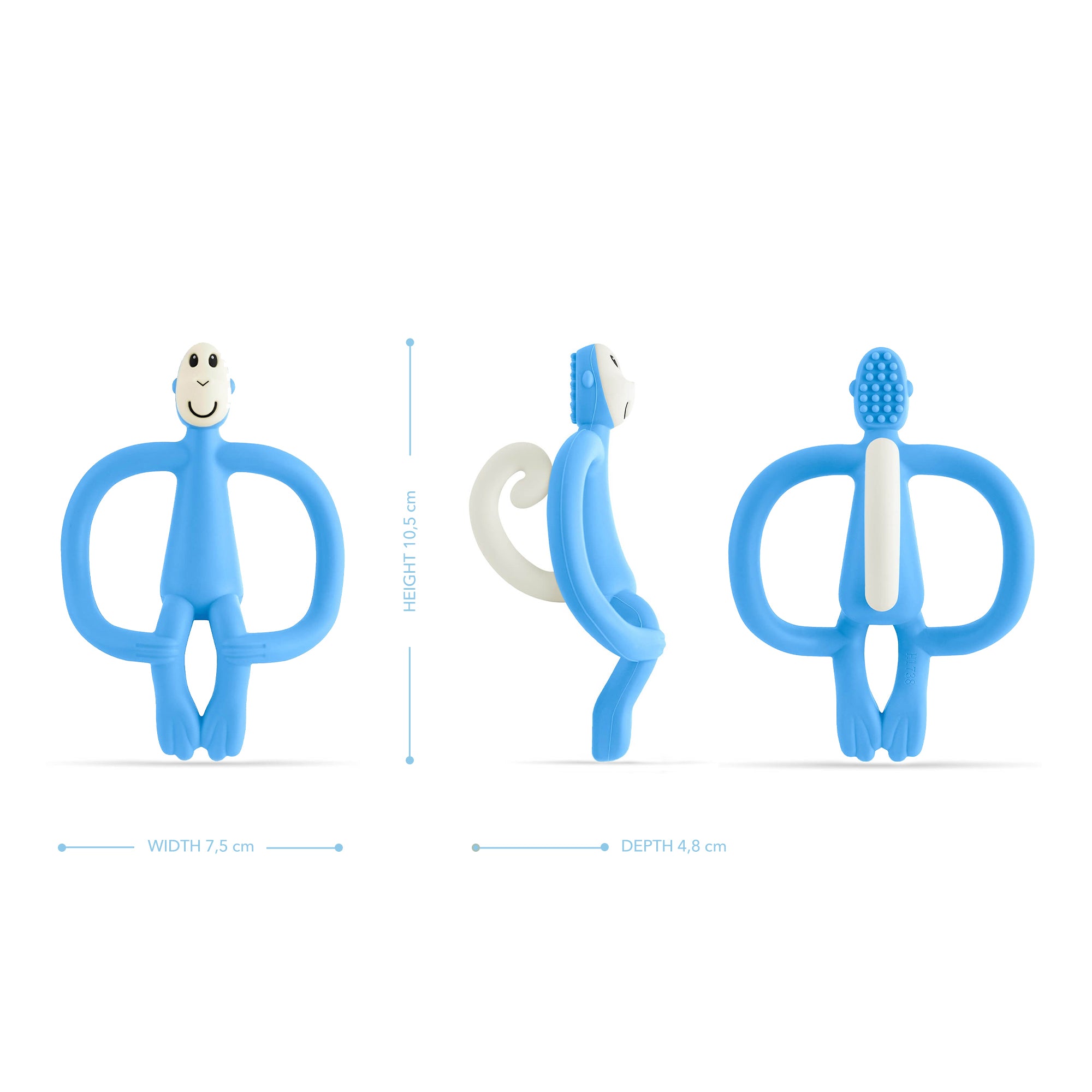 Original Monkey Teether | Animal Teething Toy | Light Blue | Matchstick Monkey – Matchstick ...