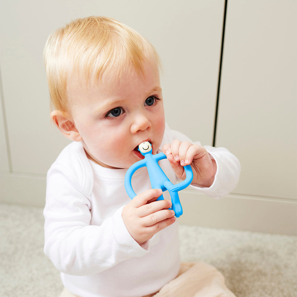 Original Monkey Teether | Animal Teething Toy | Light Blue | Matchstick ...