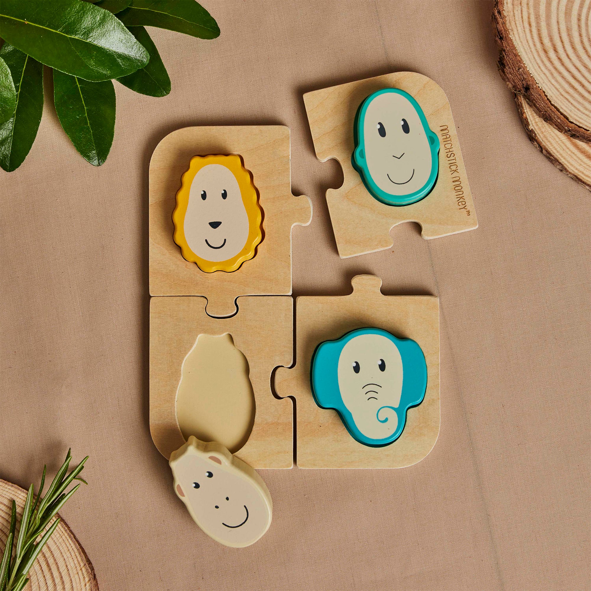 Animal Puzzle | Wooden | Animal Baby Toy | Matchstick Monkey ...